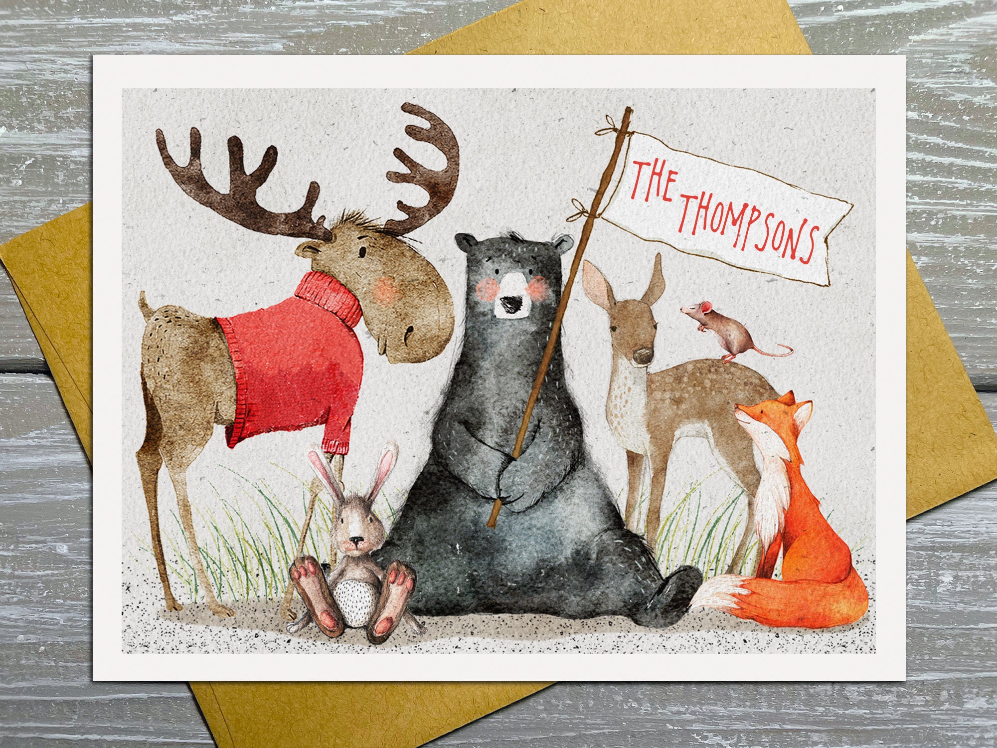Woodland Animals Personalized Cards Set Woodland Baby Shower - Etsy