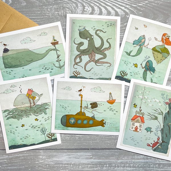 Nautical Note Cards - Etsy
