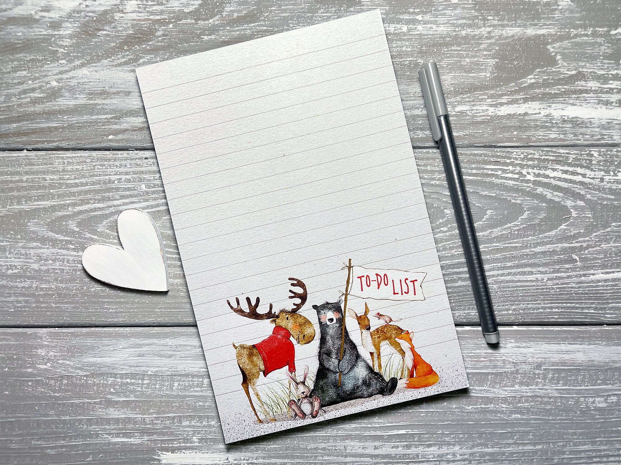 Woodland Animals to Do List Notepad, Lined Notepad for Kids Chore List ...
