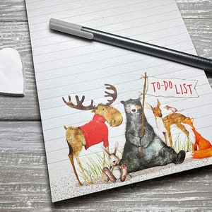 Woodland Animals to Do List Notepad, Lined Notepad for Kids Chore List ...