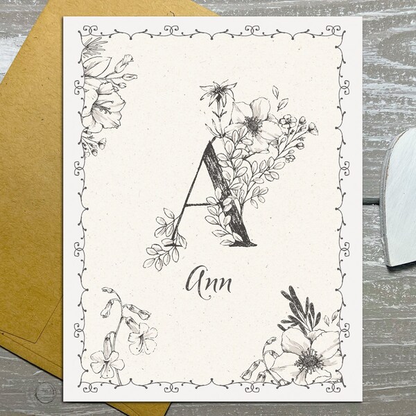 Blank Initial Cards - Etsy