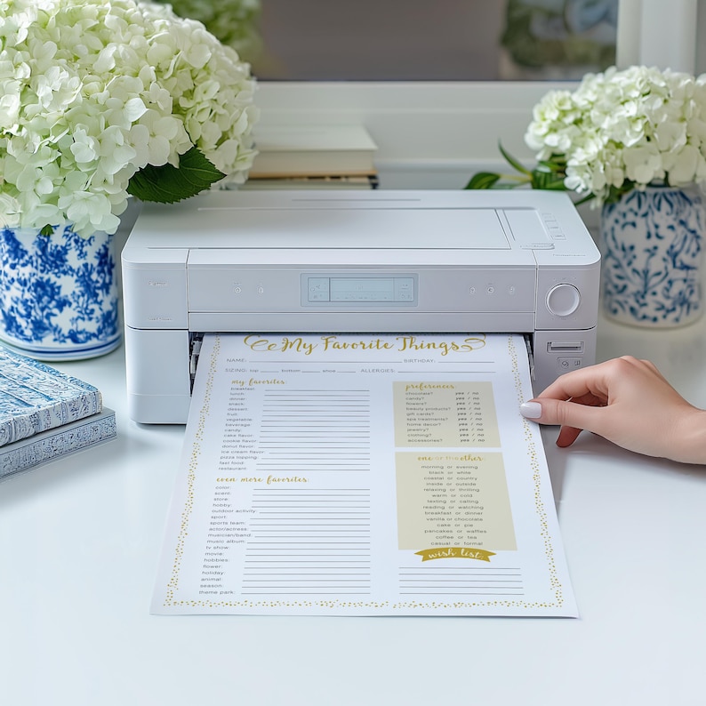 My Favorite Things Printable Template: Employee & Teacher Questionnaire ...