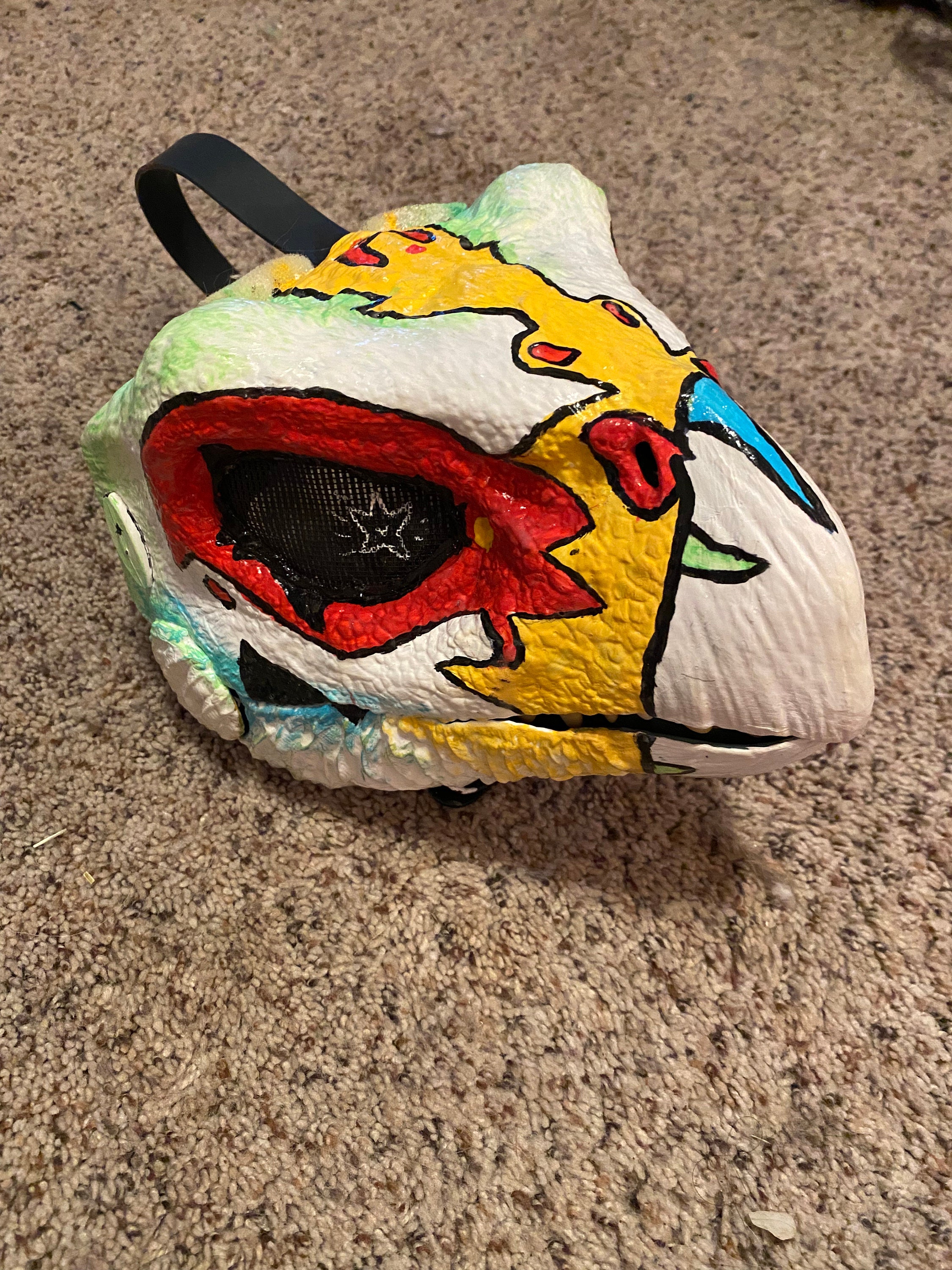 Red Yellow Blue and Green Bird Dino Mask - Etsy