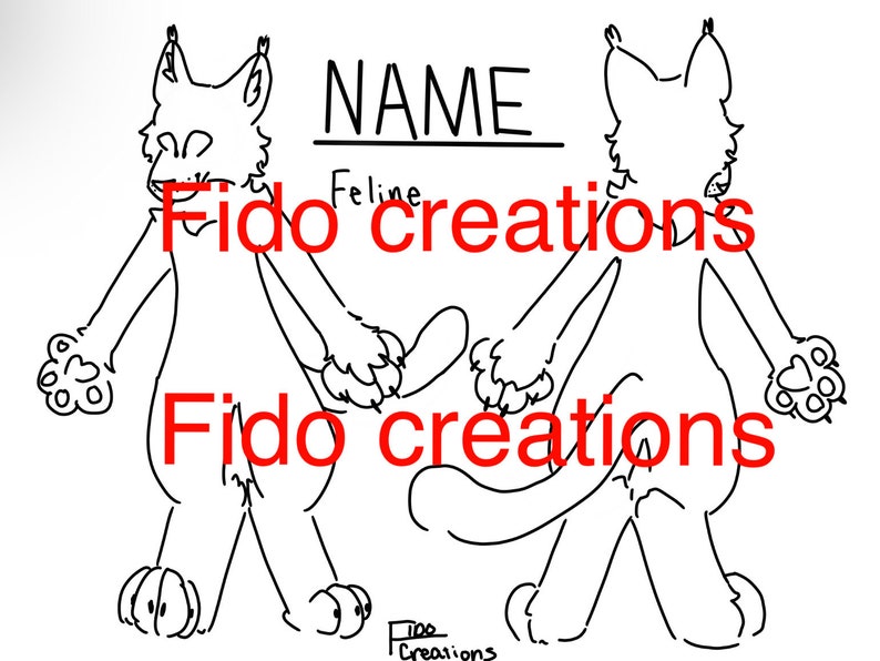 Feline Fursona Ref Sheet - Etsy
