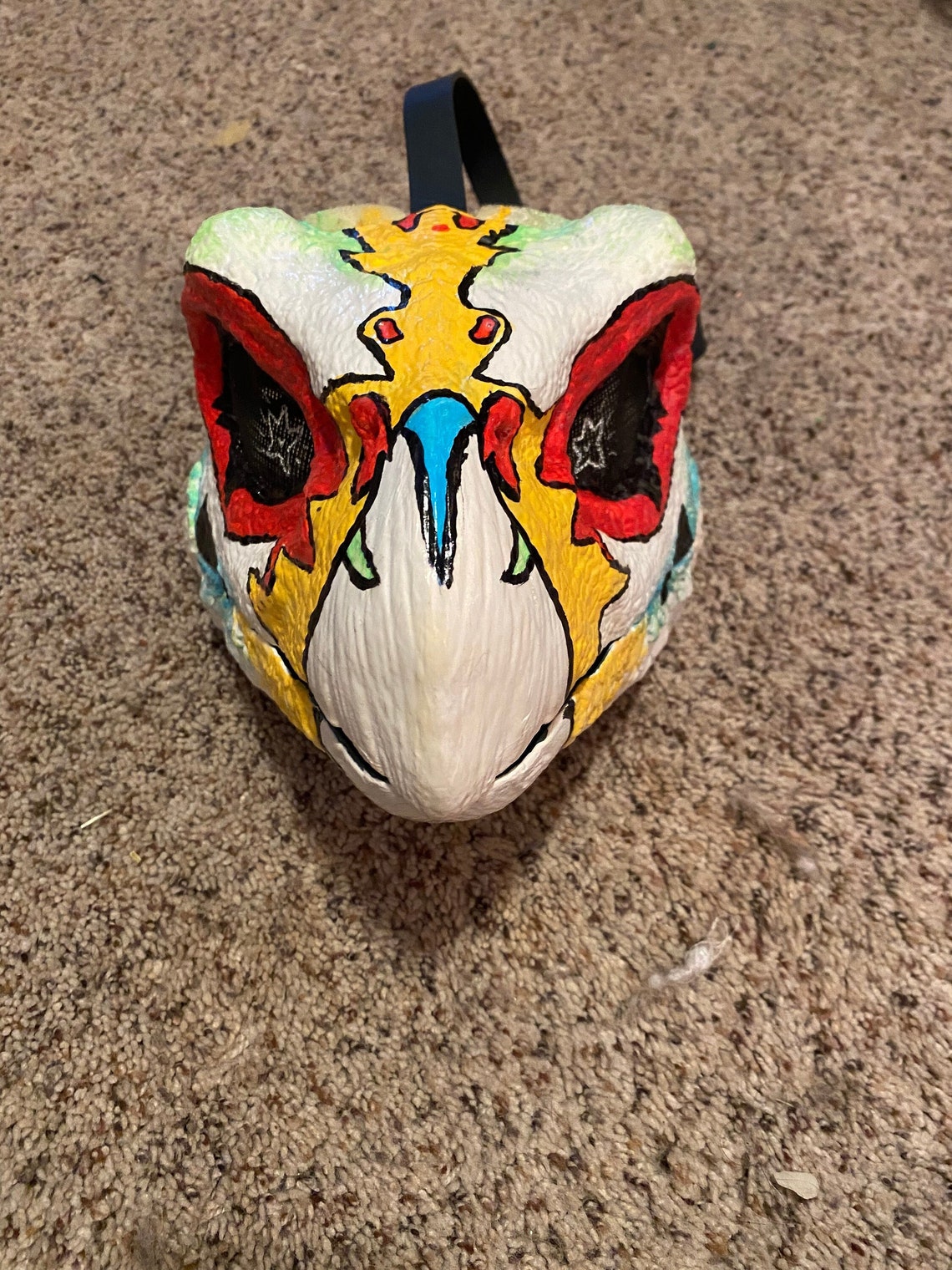 Red Yellow Blue and Green Bird Dino Mask - Etsy Canada