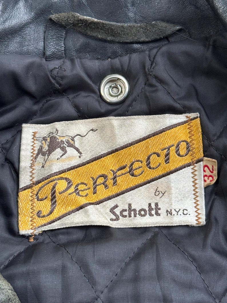 70s 80s Vintage Schott Perfecto Leather Jacket / Punk Rock Rider ...