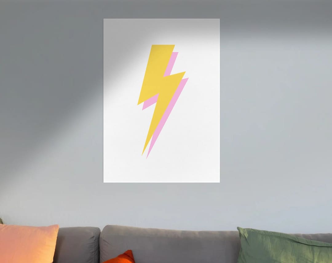 Lightning Bolt Print - Etsy