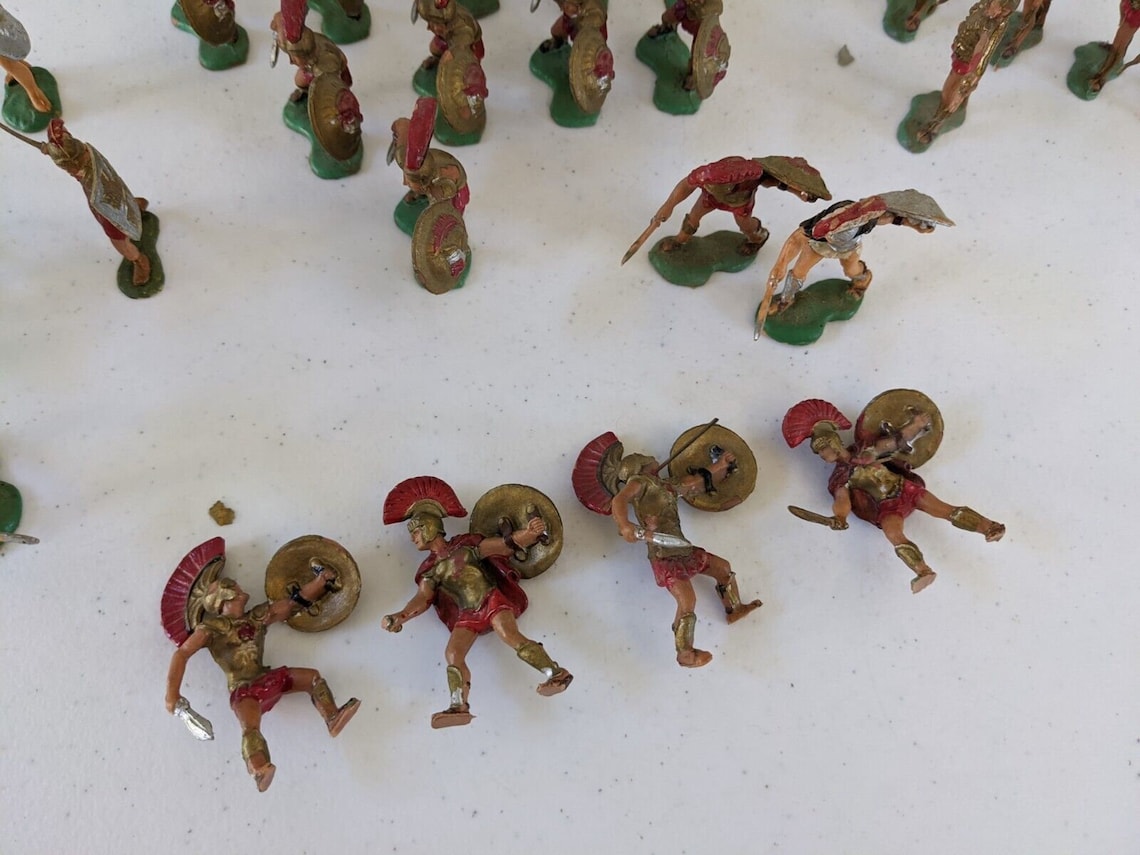 Lot of Britains Ltd Plastic Roman Gladiator Soldiers Hong Kong Vintage ...