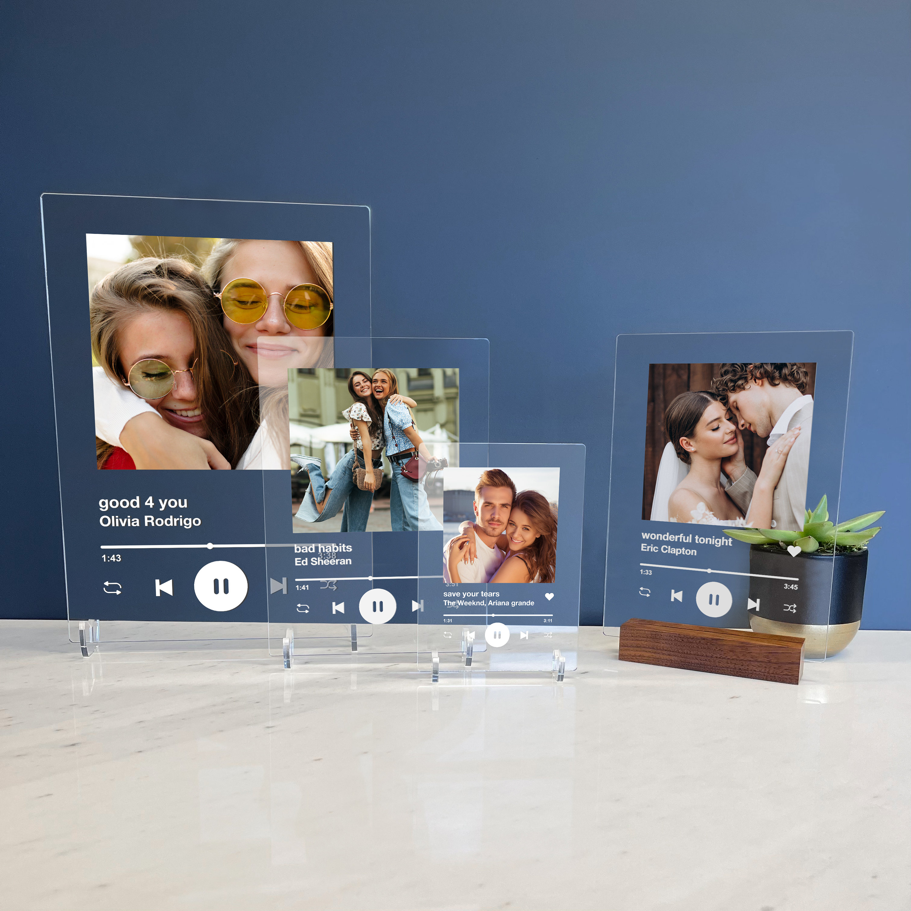 Music Plaque With Stand Custom Photo and Song Any Playlist - Etsy