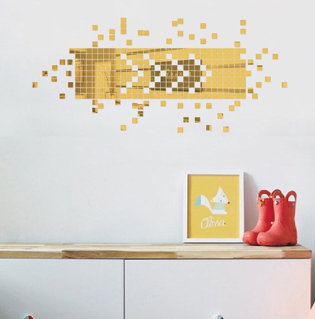 100 Pieces Gold Mirror Square Wall Stickers 2cm X 2cm - Etsy