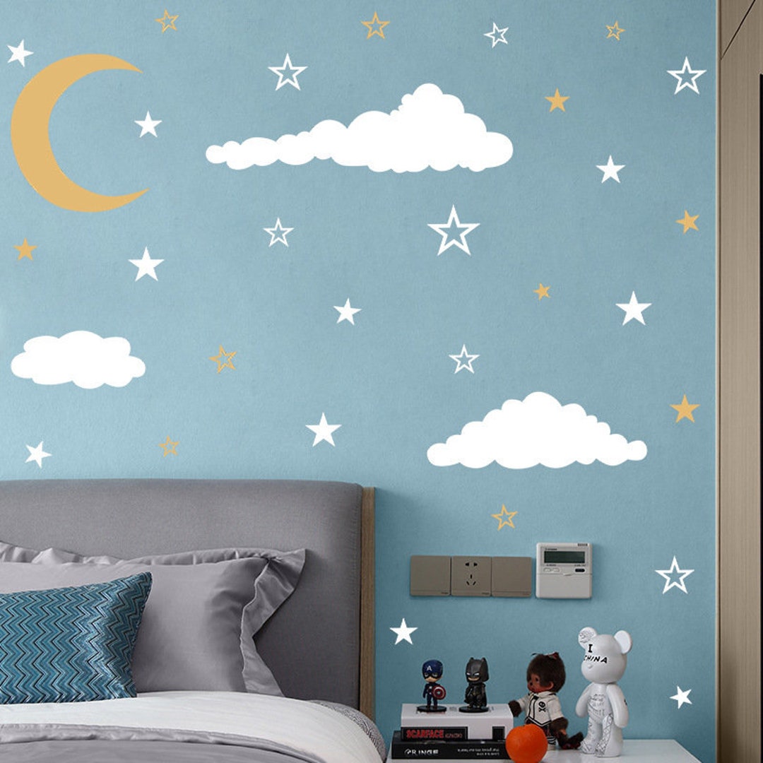 Night Sky Cloud Star DIY Wall Window Mirror Furniture Party Stickers ...