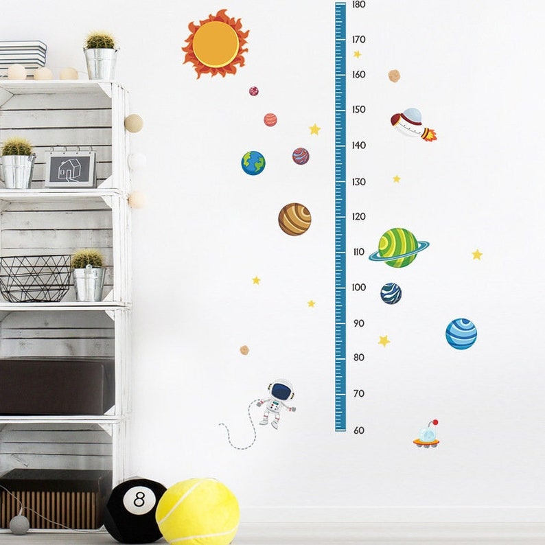 Space Planets Astronaut Children Height Ruler Measure Wall - Etsy