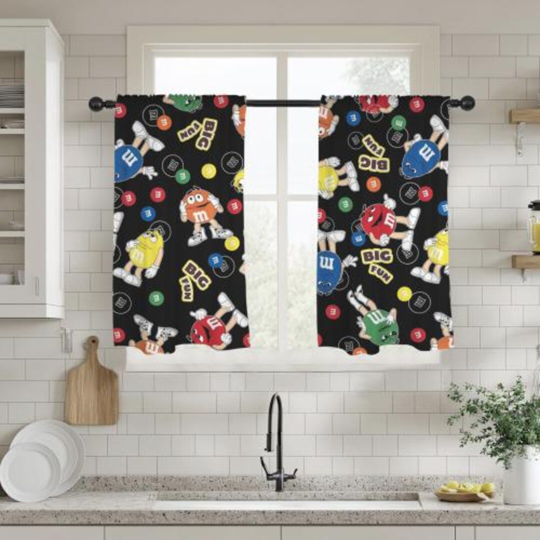 M&ms Candy Themed Window Curtain 28"x40"-velvet (2-piece) - Etsy