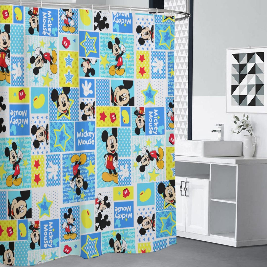 Micky Mouse Pattern Shower Curtains 150（gsm） - Etsy