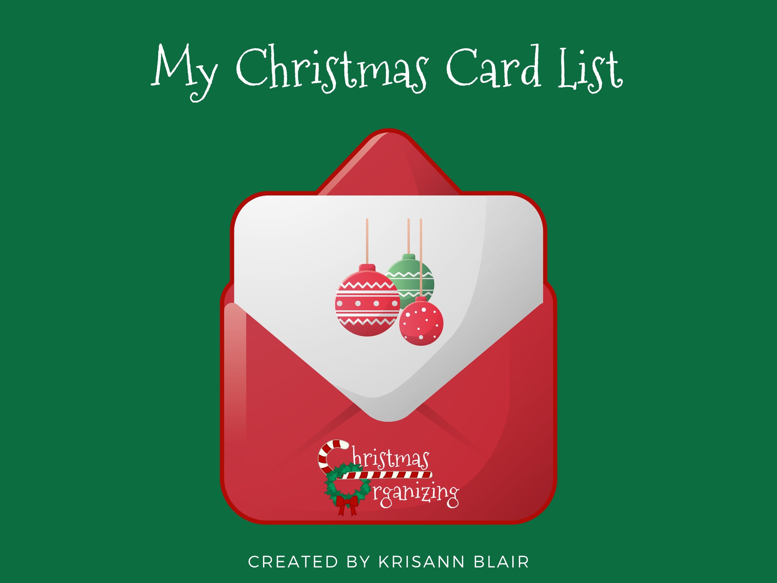 My Christmas Card List - PDF - Etsy