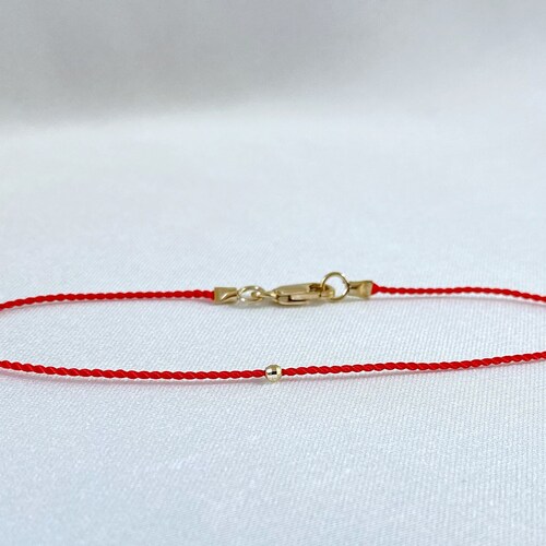 14k Gold Red String Bracelet Silk Cord Red String Bracelet - Etsy