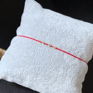14k Gold Red String Bracelet Silk Cord Red String Bracelet | Etsy