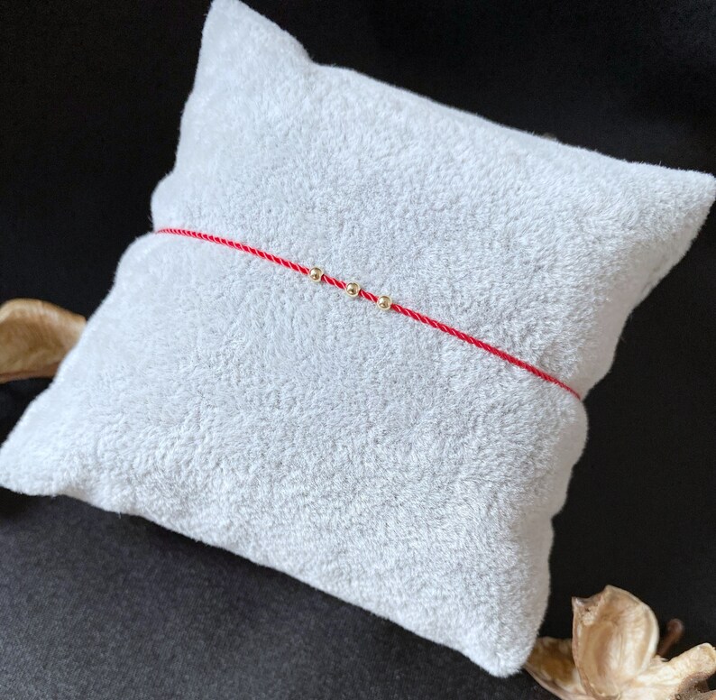 14k Gold Red String Bracelet Silk Cord Red String Bracelet | Etsy