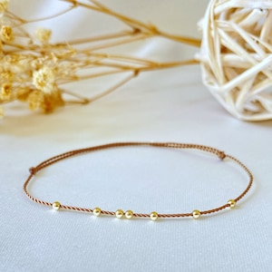 14k Gold Red String Bracelet - Silk Cord Red String Bracelet - Solid ...