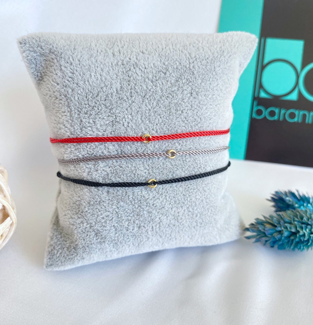 Dainty Gold-filled Circle Bracelet: Waterproof Silk Red String - Etsy