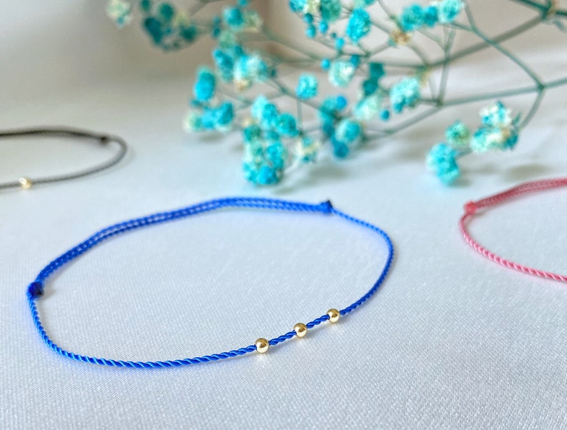 14k Gold Red String Bracelet Silk Cord Red String Bracelet - Etsy