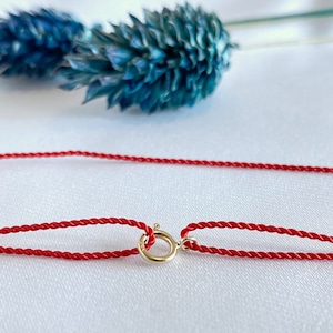 Solid 14k Gold Red String Bracelet - Silver Karma Silk Cord Kabbalah ...