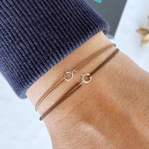 Solid 14k Gold Red String Bracelet - Silver Karma Silk Cord Kabbalah ...