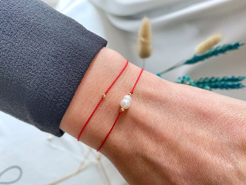 14k Gold Diamond Cut Red String Bracelet Evil Eye Silk - Etsy