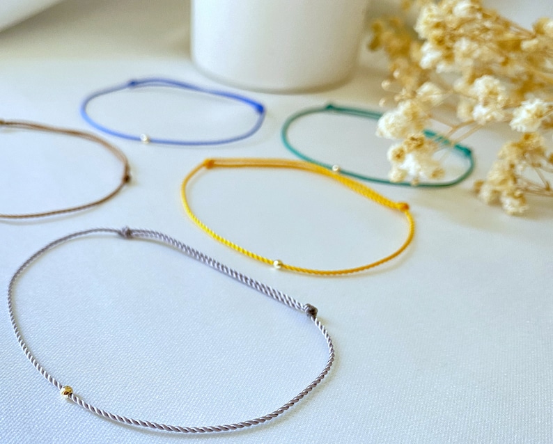 14k Gold Red String Bracelet Silk Cord Red String Bracelet | Etsy