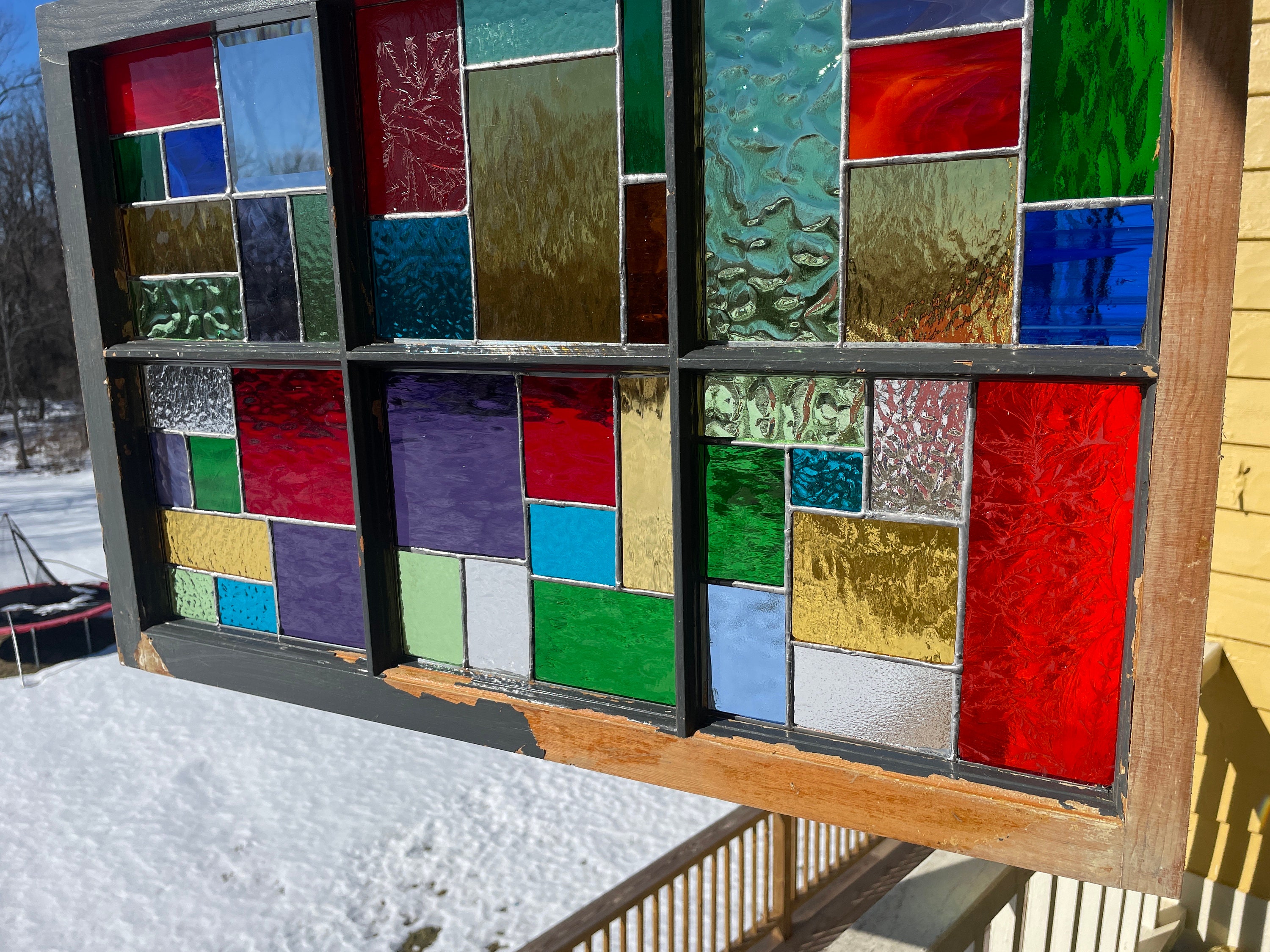 Stained Glass Farm House Window - Etsy