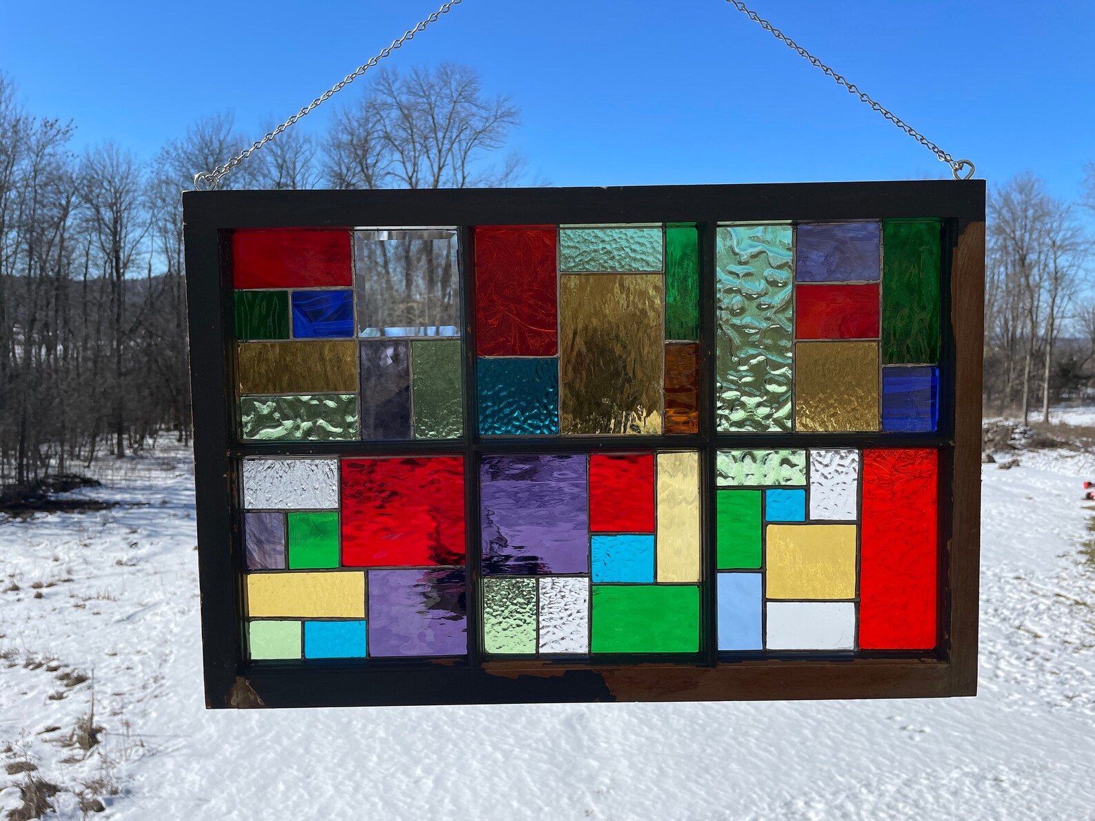 Stained Glass Farm House Window - Etsy