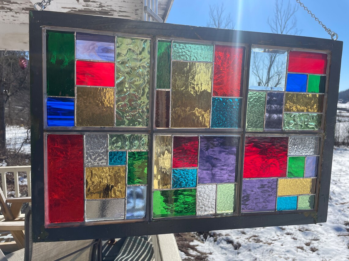 Stained Glass Farm House Window - Etsy