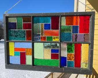 Stained Glass Farm House Window - Etsy