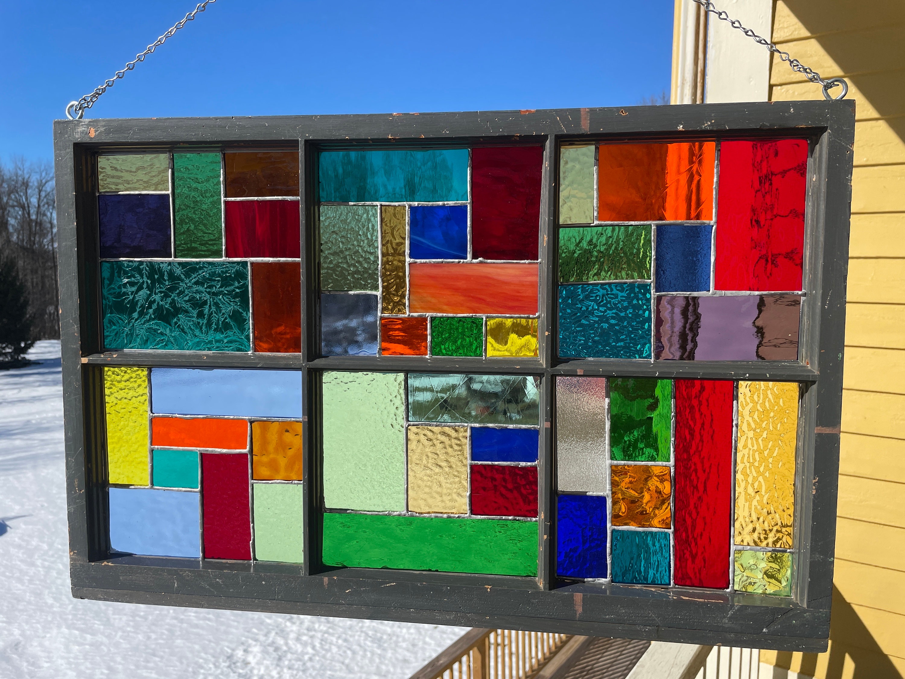 Stained Glass Farm House Window - Etsy