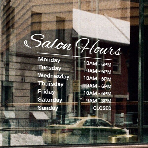 Salon Window Decal - Etsy