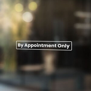 By Appointment Only Vinyl Decal | Custom Decal | Window Decal ...