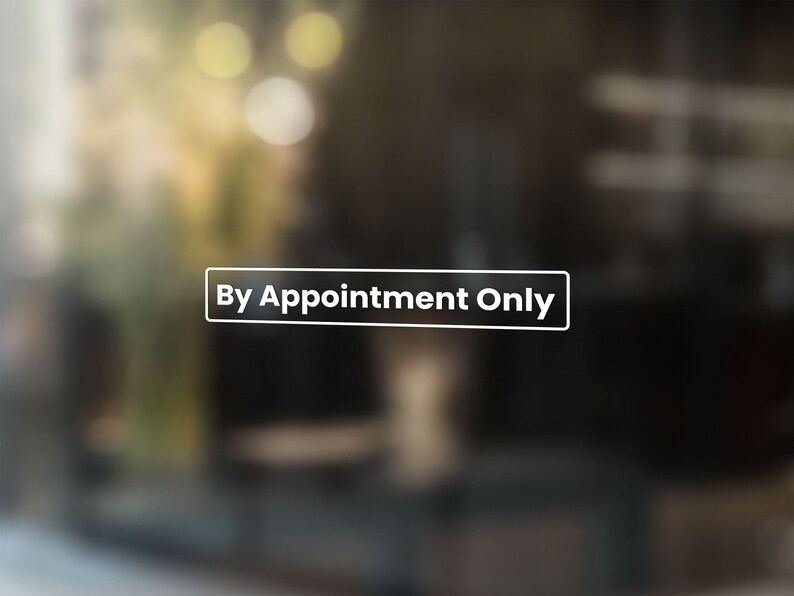 By Appointment Only Vinyl Decal | Custom Decal | Window Decal ...