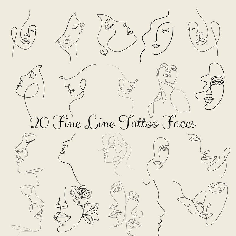 Women Line Drawing Faces - Etsy UK