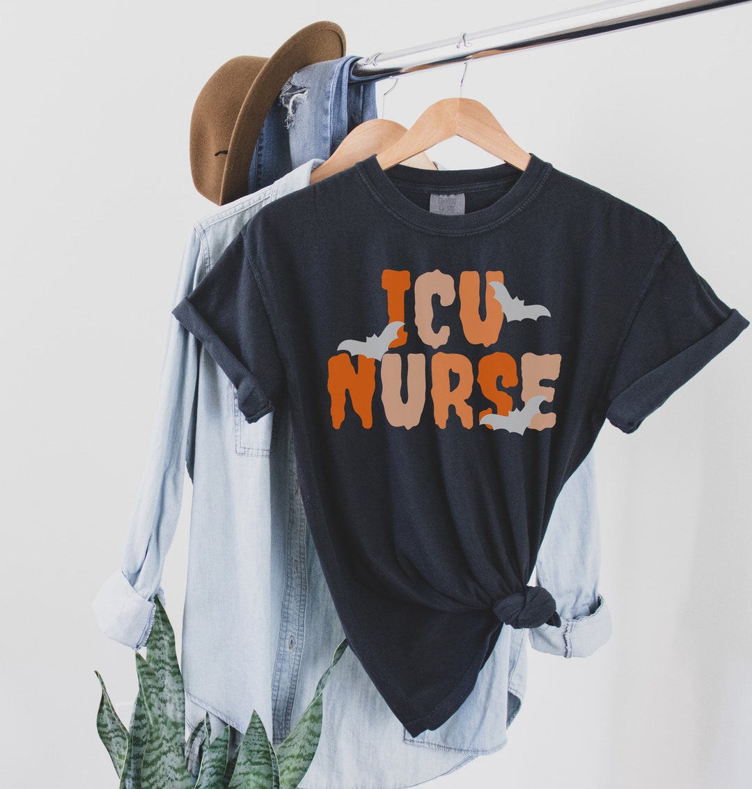 Comfort Colors Halloween ICU Nurse Shirt, ICU Nurse Tshirt, ICU Nurse ...