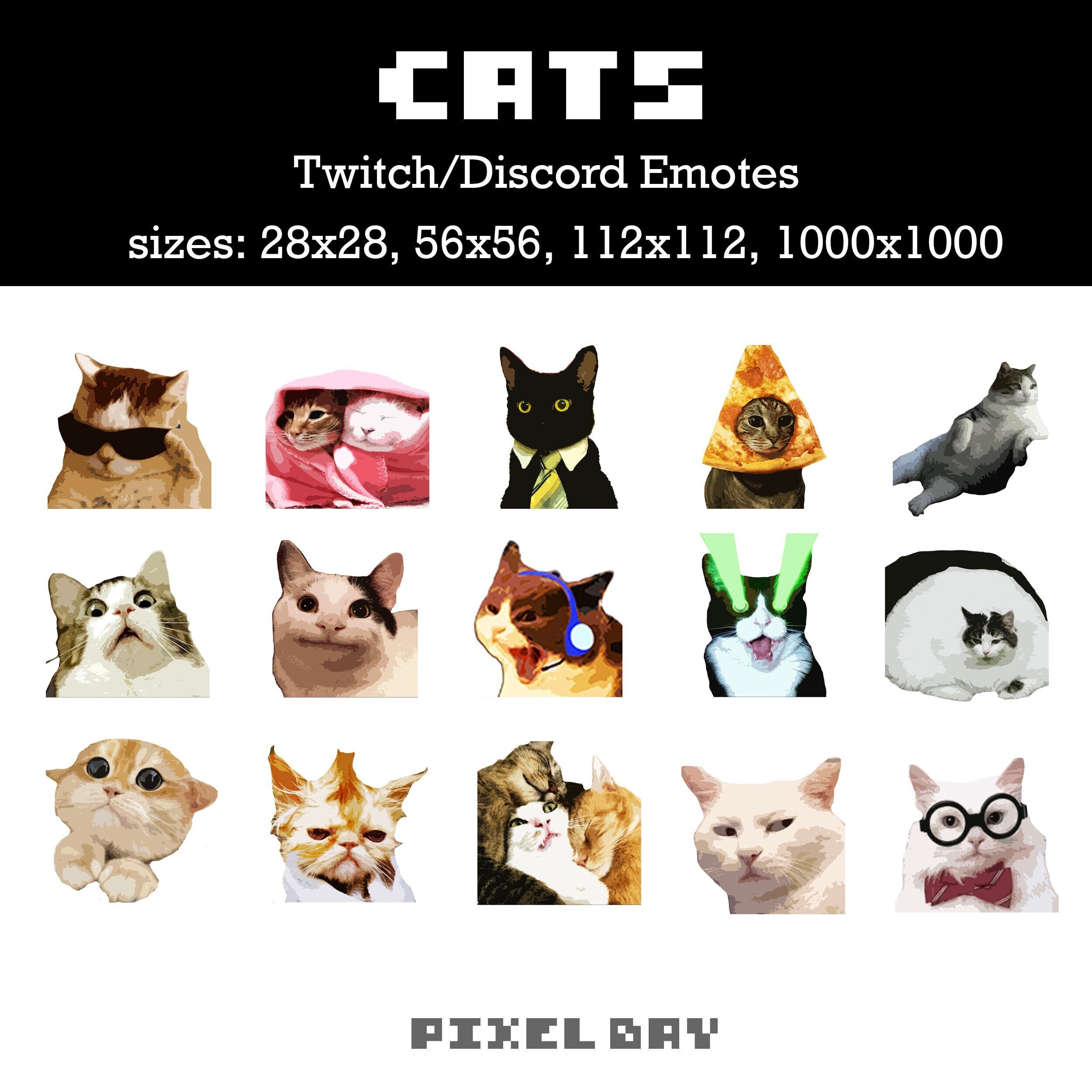 Cat Emotes - Twitch/discord Emote - Digital Download - Etsy