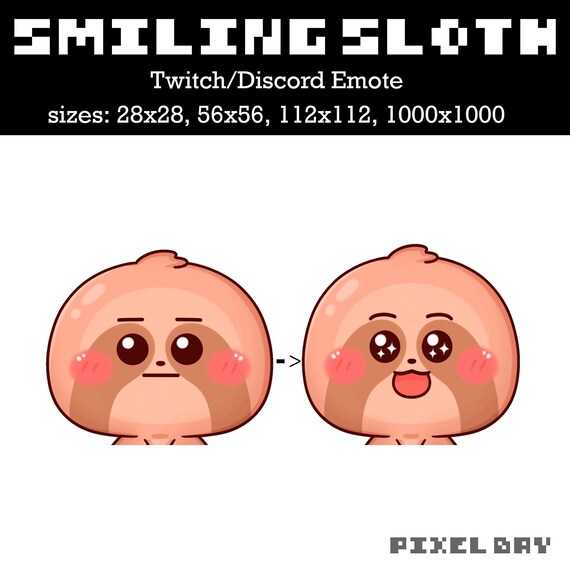 Animated Emote Sloth Smiling Emote super Cute - Etsy