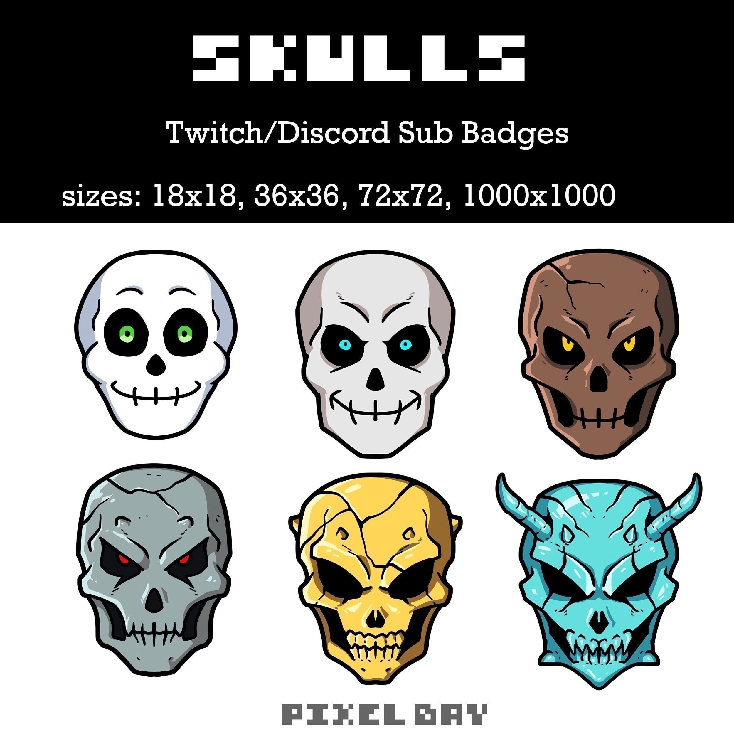 Twitch Sub Badges (skulls) - Twitch/discord Sub Badges - Digital ...