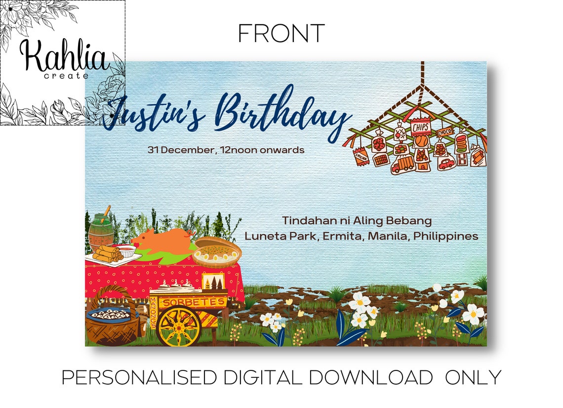 Filipino Culture Theme Birthday Invitation Card, Philippines, Pinoy ...