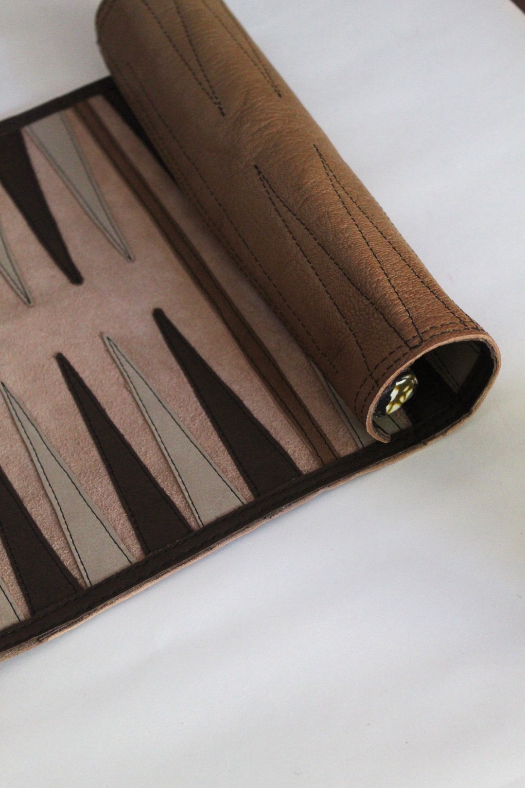 Travel Backgammon Set, Leather With Stone Pieces. - Etsy