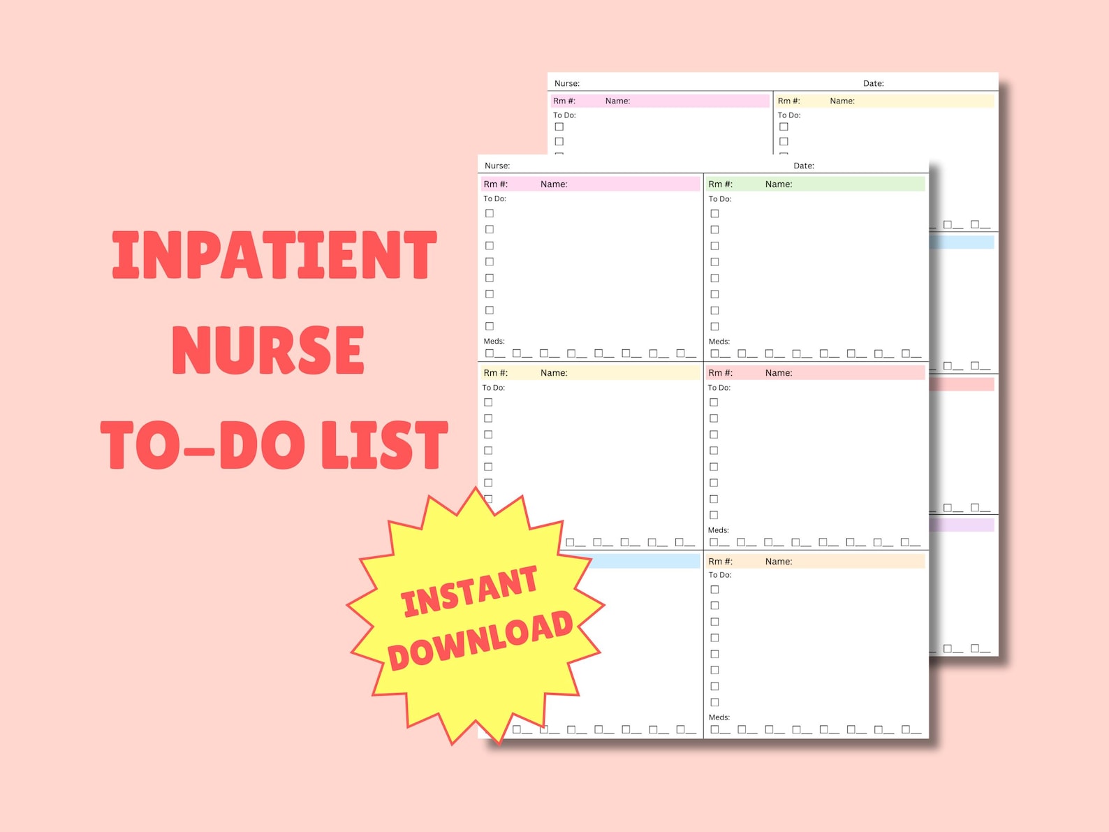 Nursing to Do List - Inpatient RN - Etsy