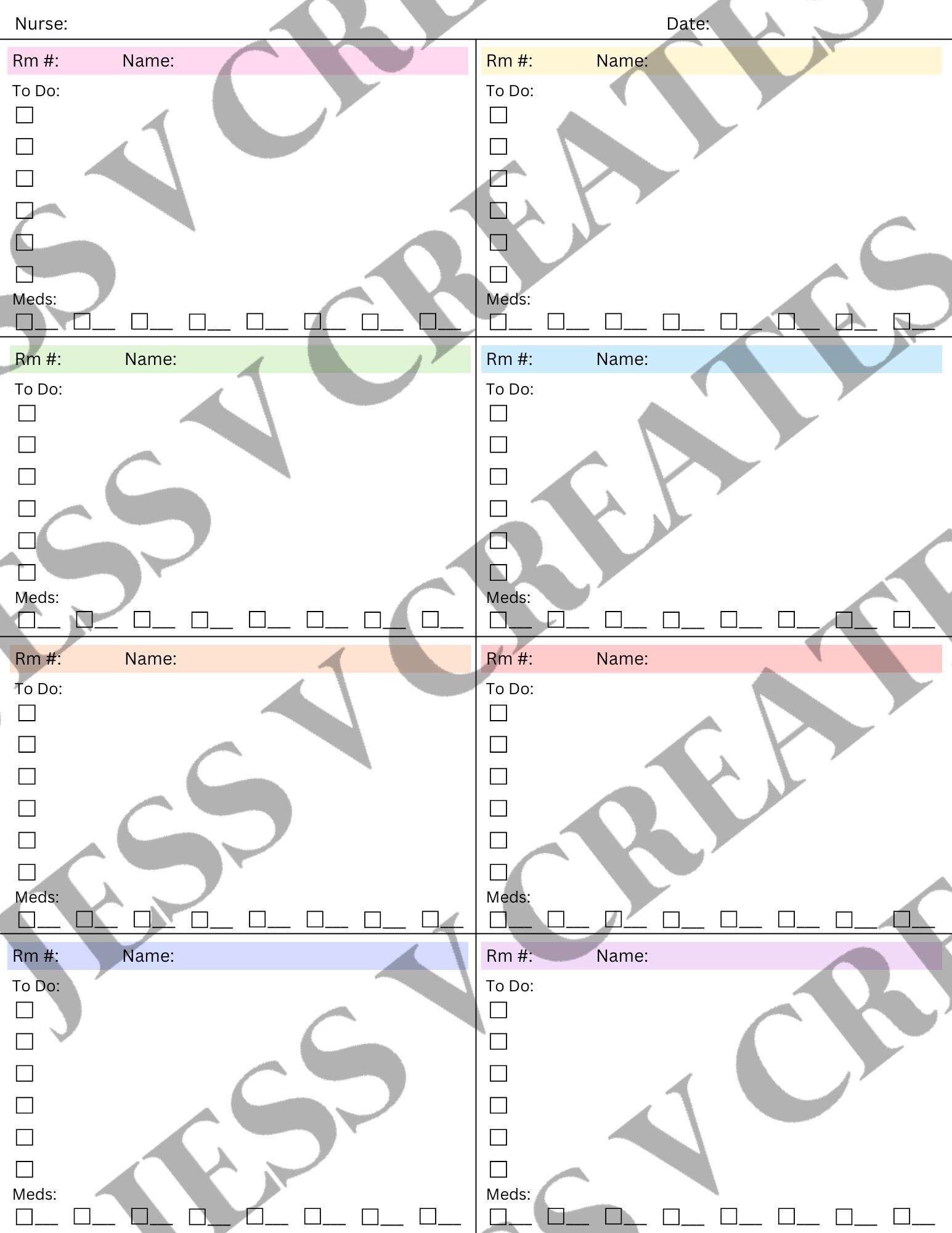 Nursing to Do List - Inpatient RN - Etsy