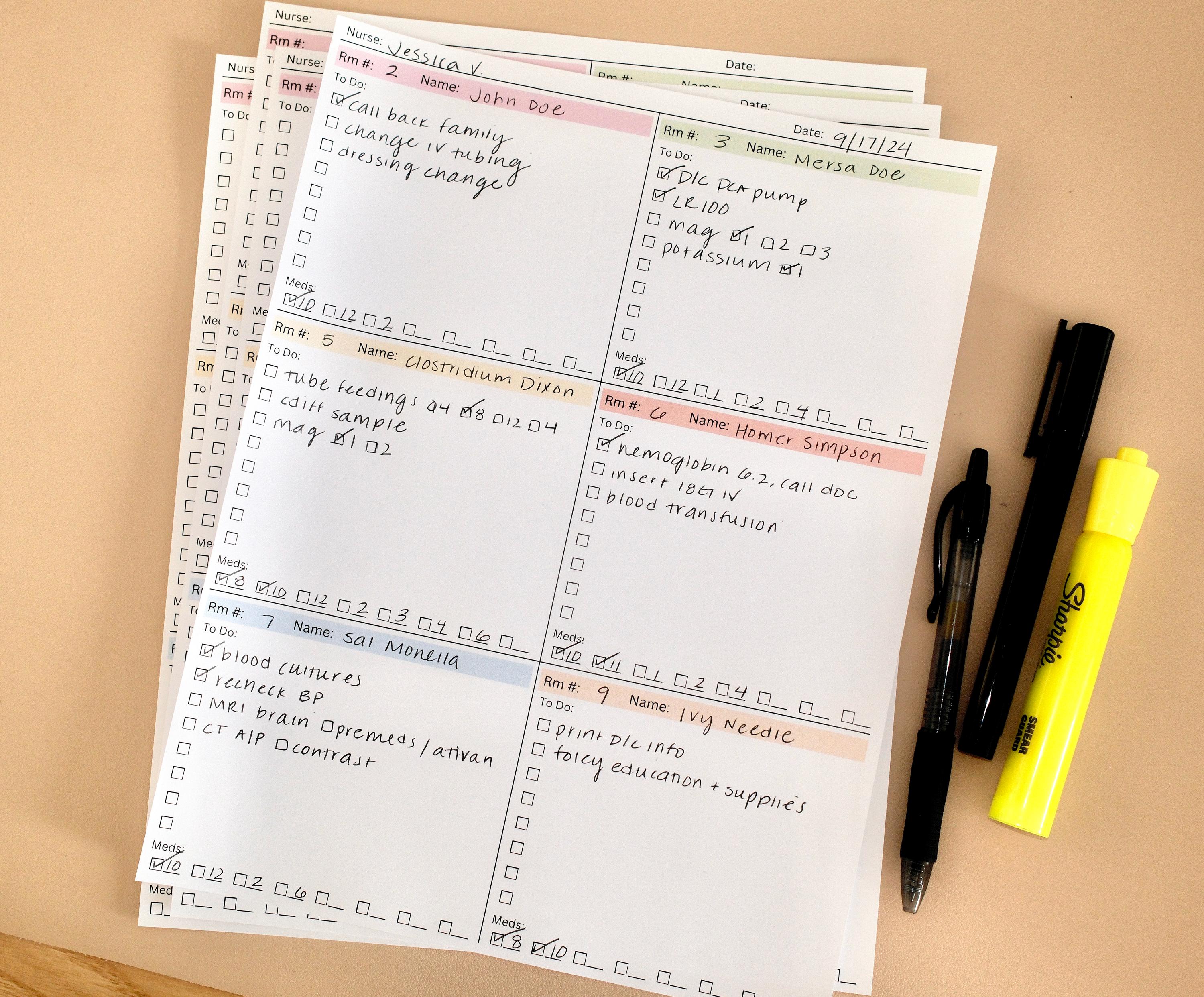 Nursing to Do List - Inpatient RN - Etsy