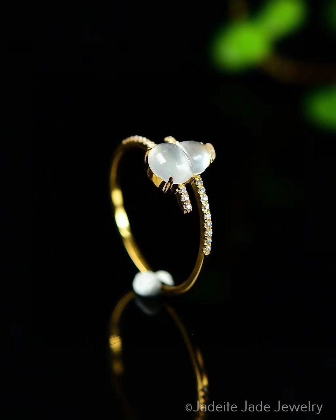 Ice Jade Gourd Diamond Ring Icy Jadeite Hulu Jewelry High - Etsy
