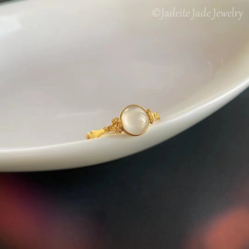 Translucent Icy White Jadeite Wedding Ring Ruyi Ceremonial - Etsy
