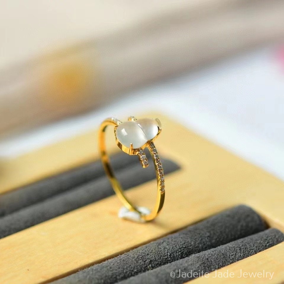 Ice Jade Gourd Diamond Ring Icy Jadeite Hulu Jewelry High - Etsy